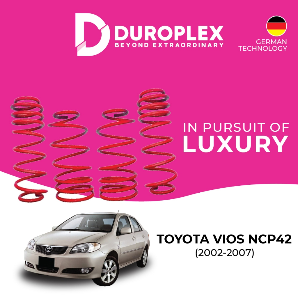 DUROPLEX Full Set Heavy Duty Lowered Sport Spring Toyota Vios NCP42 ...