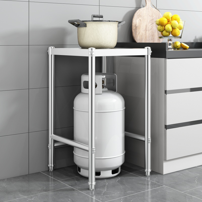 Household Single-Layer Kitchen Stainless Steel Gas Cylinder Shelf ...