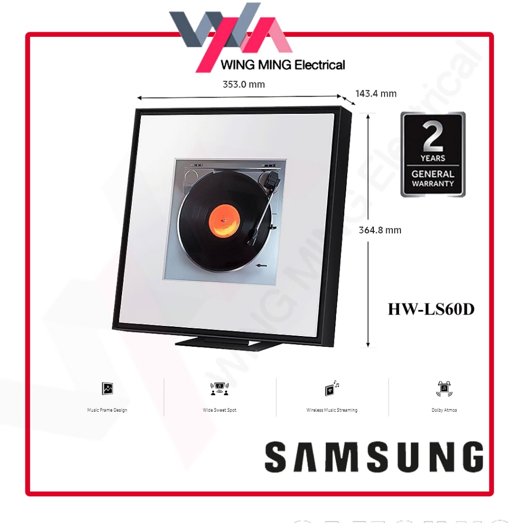 [2024 NEW] Samsung Music Frame Design (HW-LS60D) Wide Sweet Spot ...
