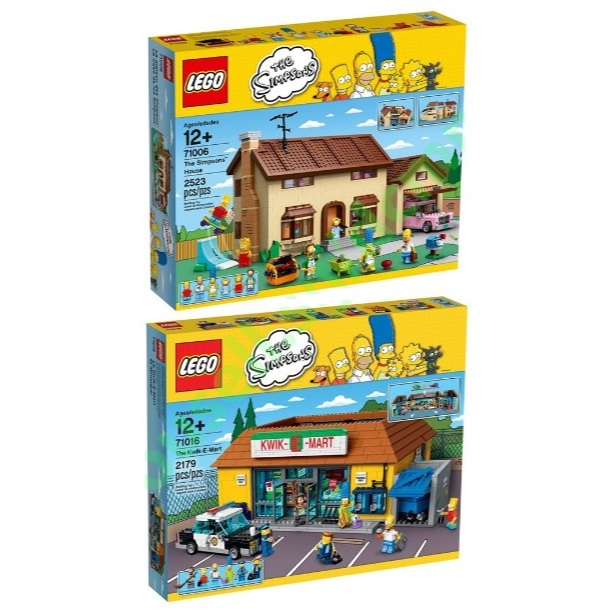 Simpsons Lego Collection [71016 The Kwik-E-Mart + 71006 Lego Simpsons ...