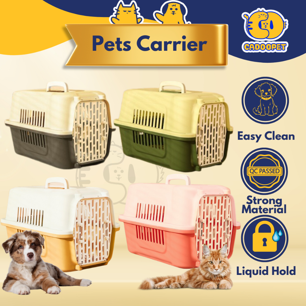 Pet Carrier Portable Cat Dog Sangkar Kucing Vet Travel Space Box Cage ...