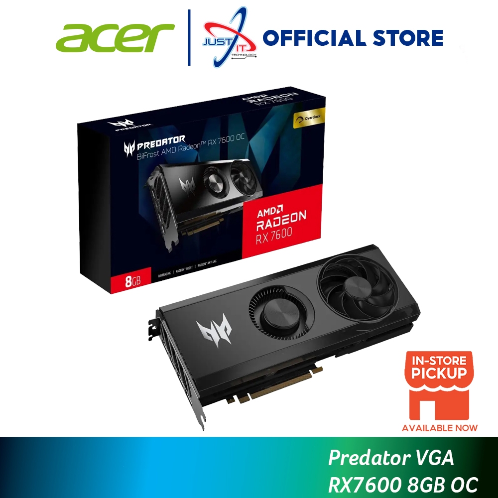 ACER Predator Bifrost AMD Radeon RX 7600 OC GDDR6 Graphics Card (8GB ...