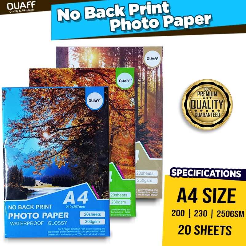 QUAFF No Back Print Photo Paper Glossy Waterproof Glossy Tree Type ...