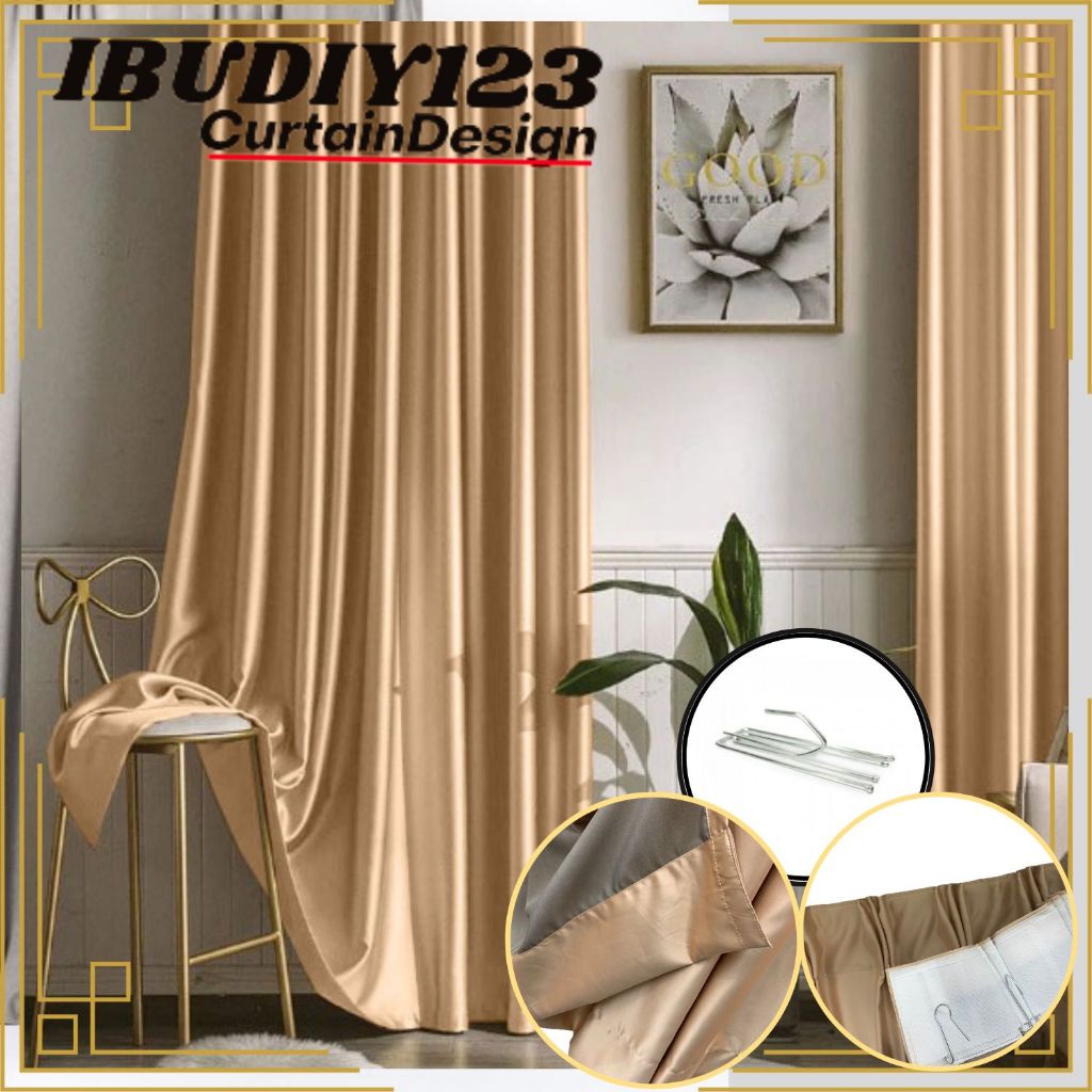 A4 Ready Made Curtain!!!Siap Jahit Langsir,Langsir RAYA Kain Tebal ...