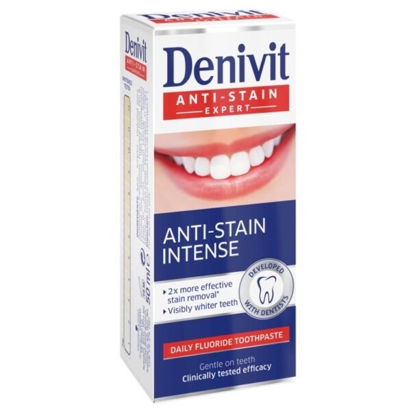 Denivit Toothpaste Anti-Stain Intense (Daily Fluoride Toothpaste) 50ml ...