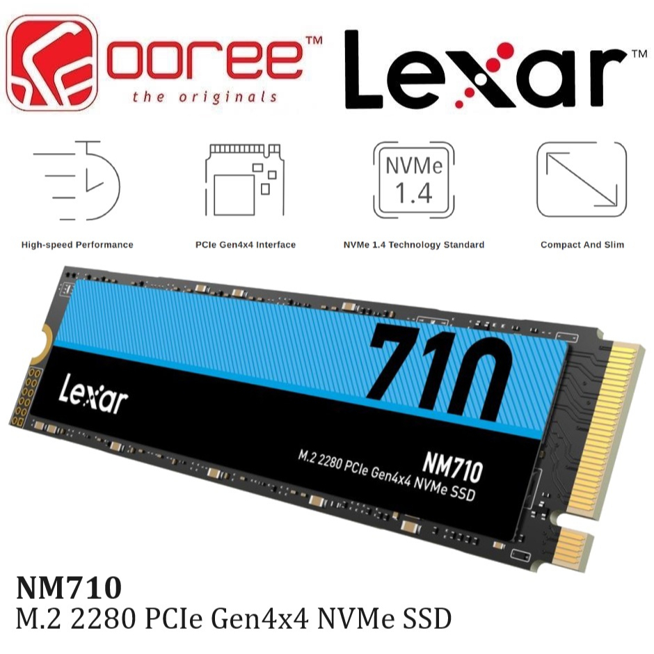 LEXAR NM710 M.2 2280 PCIe Gen4x4 NVME SSD INT SSD INTERNAL SOLID STATE ...