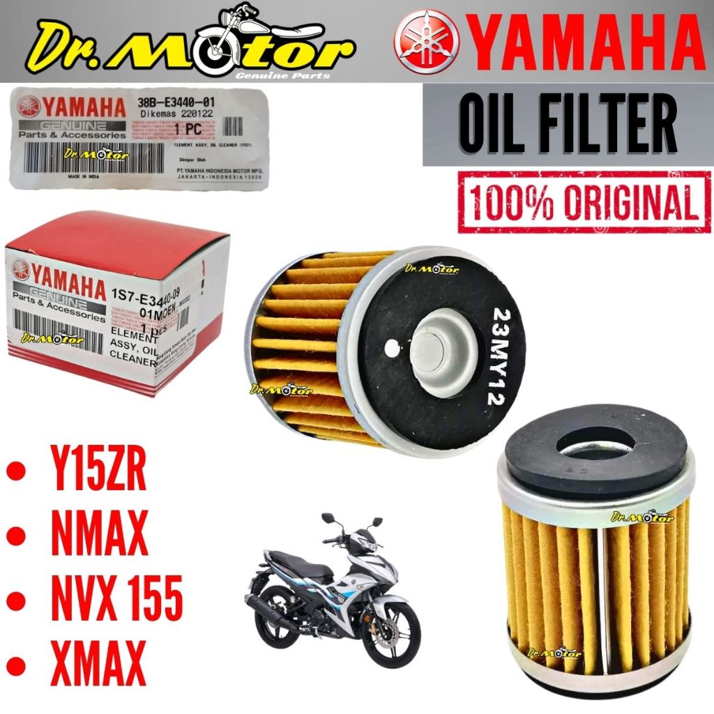 Y15ZR XMAX250 NVX155 NMAX OIL FILTER PENAPIS MINYAK HITAM 100% ORIGINAL ...