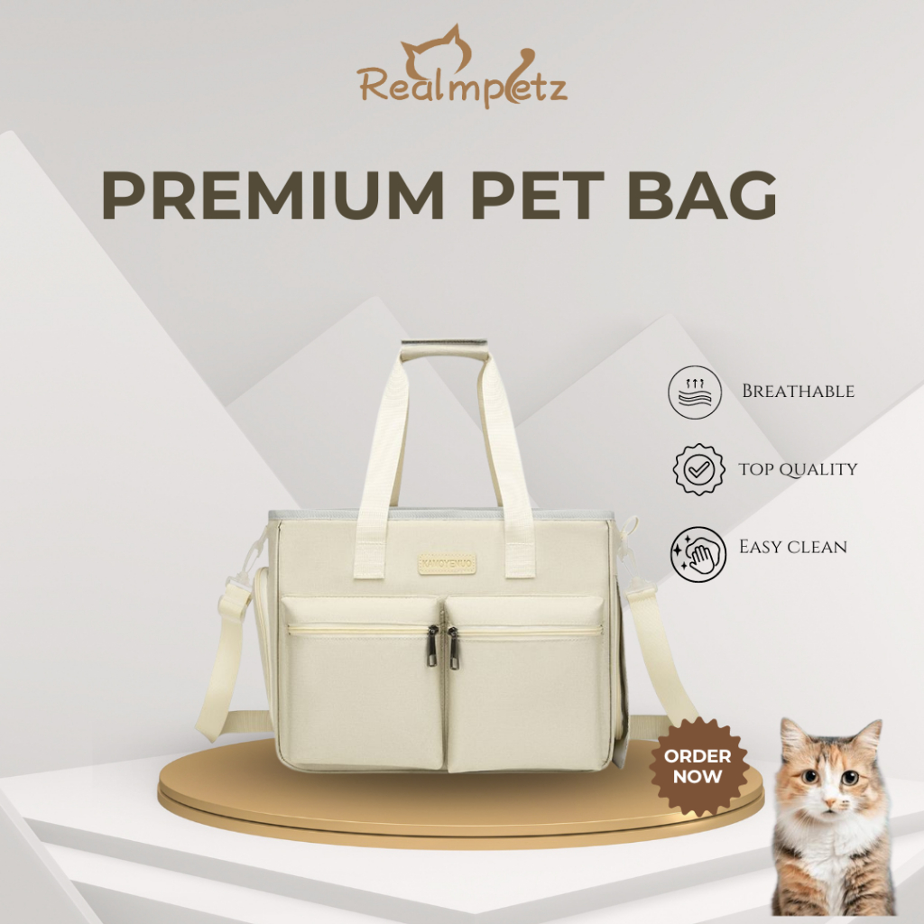 Realmpetz Premium Cat Carrier Bag Pet Bag Dog Bag Beg Kucing Pet Travel ...