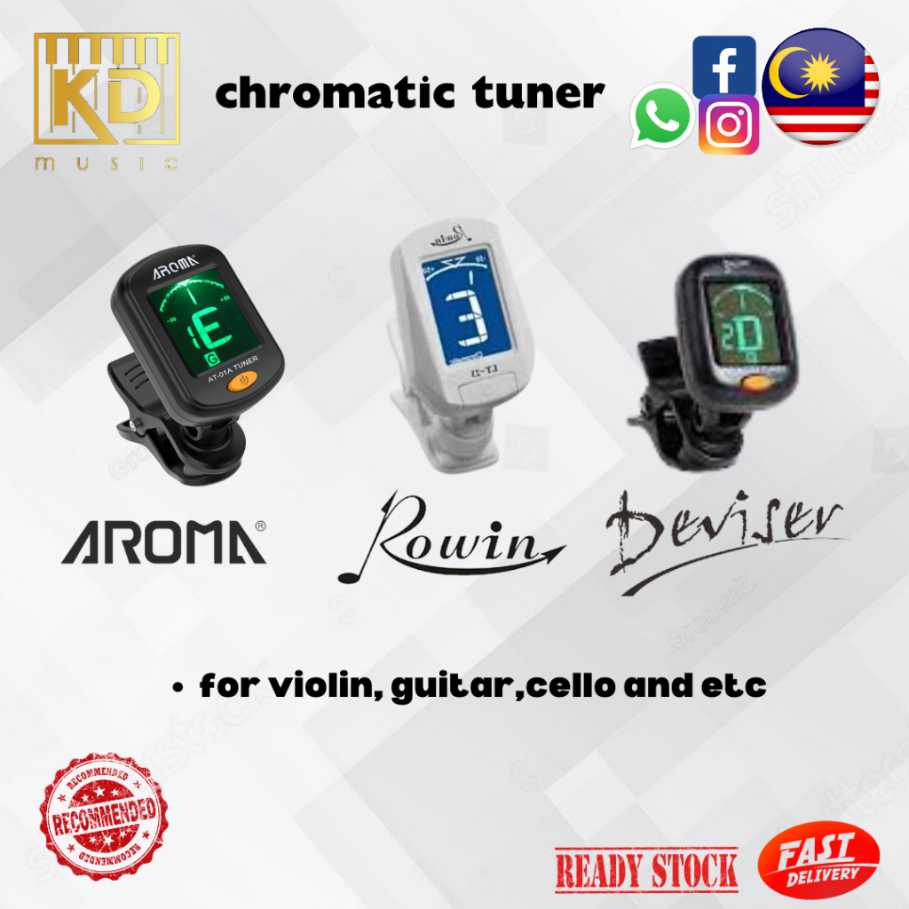 ☆CHROMATIC TUNER☆ AROMA / ROWIN / DEVISER CHROMATIC TUNER SUITABLE FOR ANY MUSIC INSTRUMENT ...