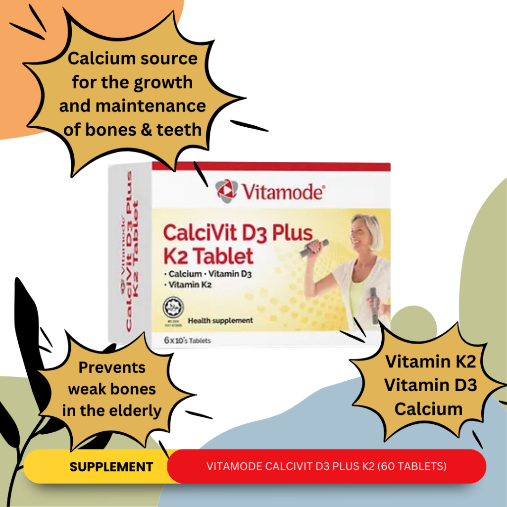 VITAMODE CALCIVIT D3 PLUS K2 (60 TABLETS) | Shopee Malaysia