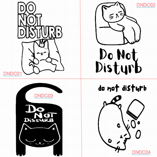 STICKER DO NOT DISTURB CARTOON CAT FOR DOOR AND OTHERS | Shopee Malaysia