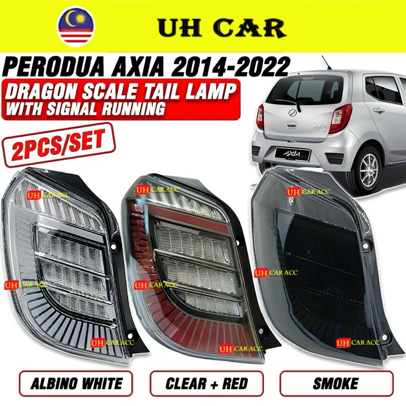 (DRAGON SCALE) Perodua Axia 2014-2022 Dynamic Led Tail Lamp Taillamp ...