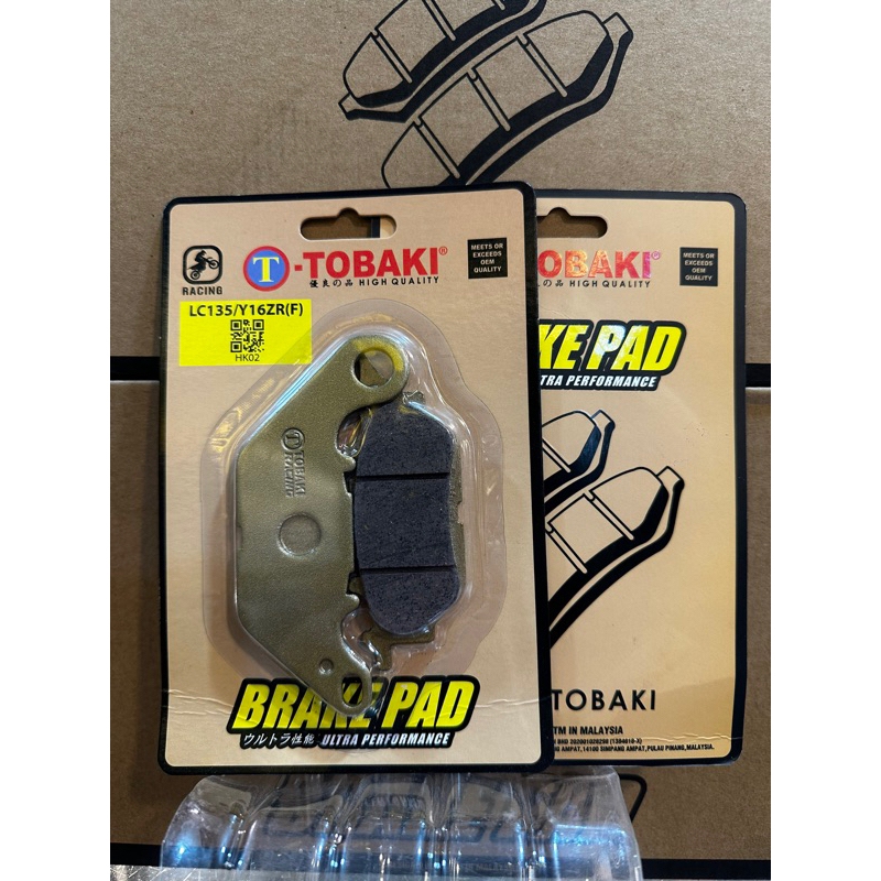 TOBAKI DISC BRAKE PAD MOTOR FRONT&REAR LC135 Y125 Y15 Y16 RS150 RSX150 ...