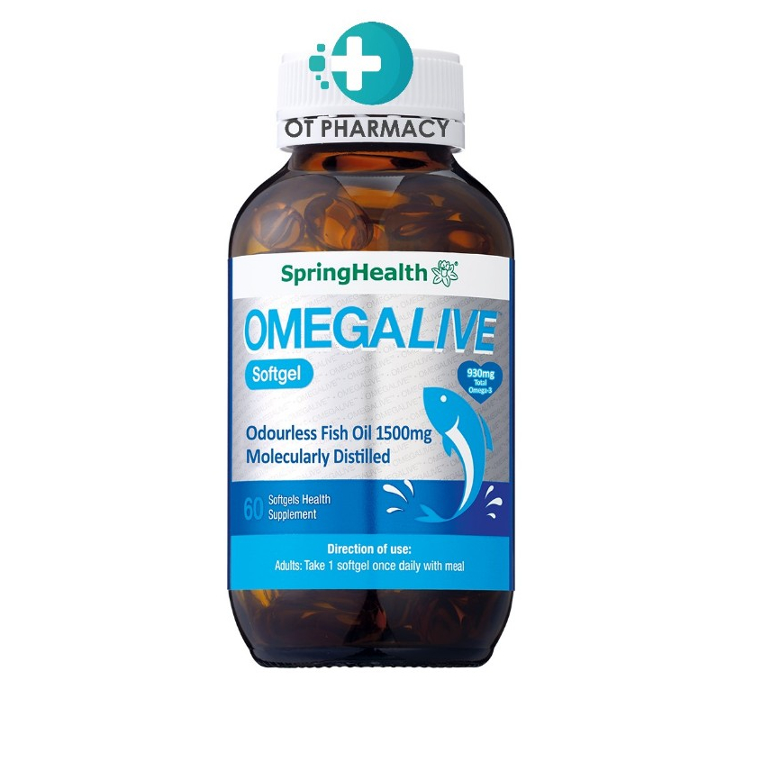 SpringHealth OMEGALIVE Softgel Odourless Fish Oil (1500mg/60’S) | Shopee Malaysia