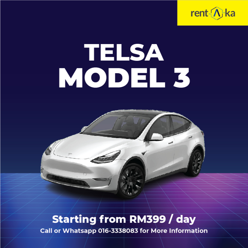 Rental Tesla Model 3- Rentaka [Starting from RM399/day] | Shopee Malaysia