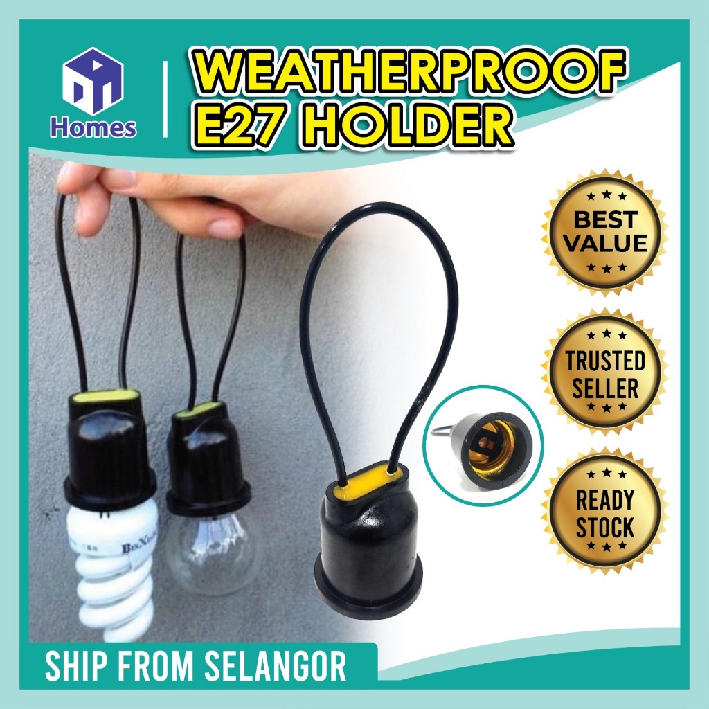 WATERPROOF / WEATHERPROOF Outdoor E27 LAMP HOLDER / PVC LAMP HOLDER ...