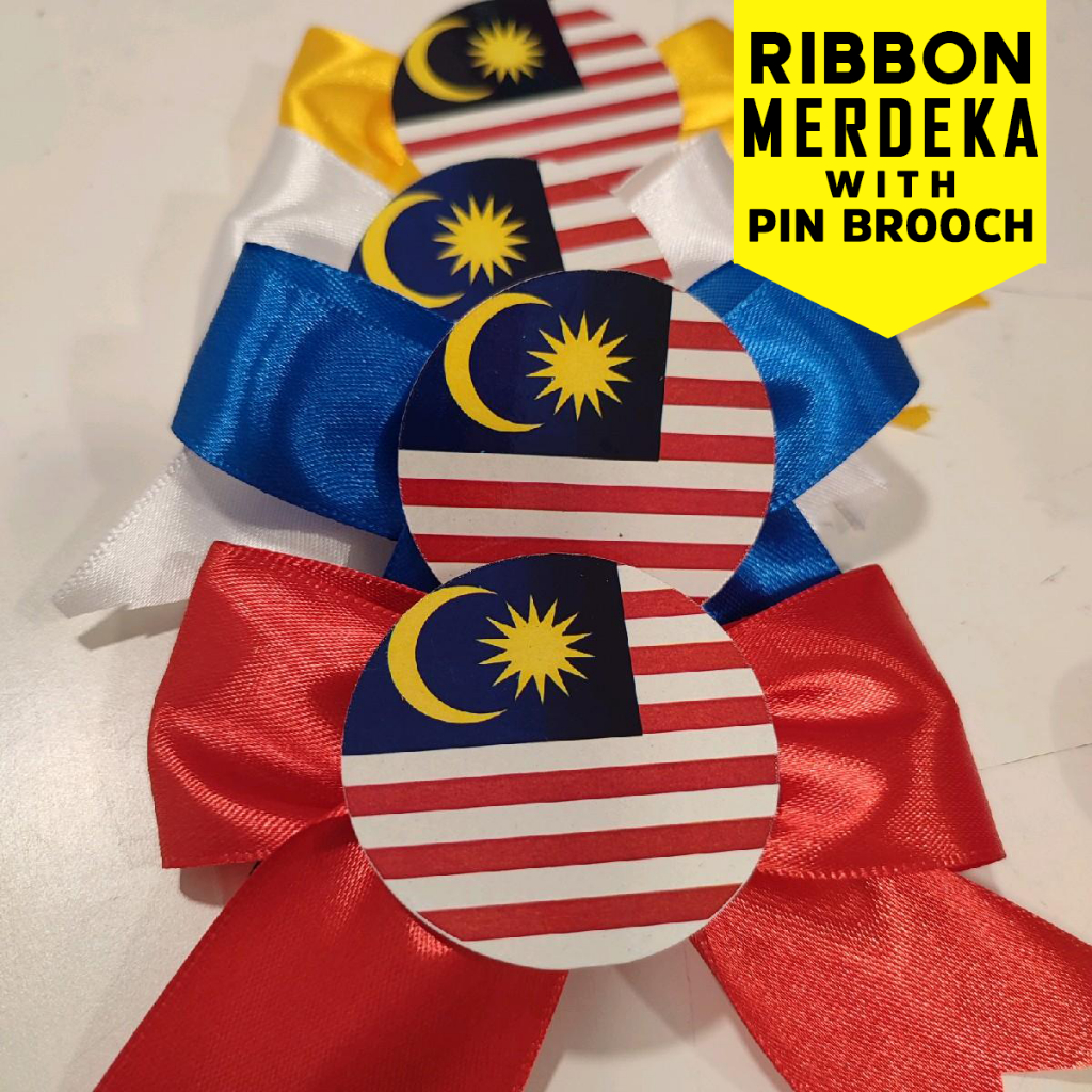 Reben merdeka, ribbon badge merdeka with pin brooch | Shopee Malaysia