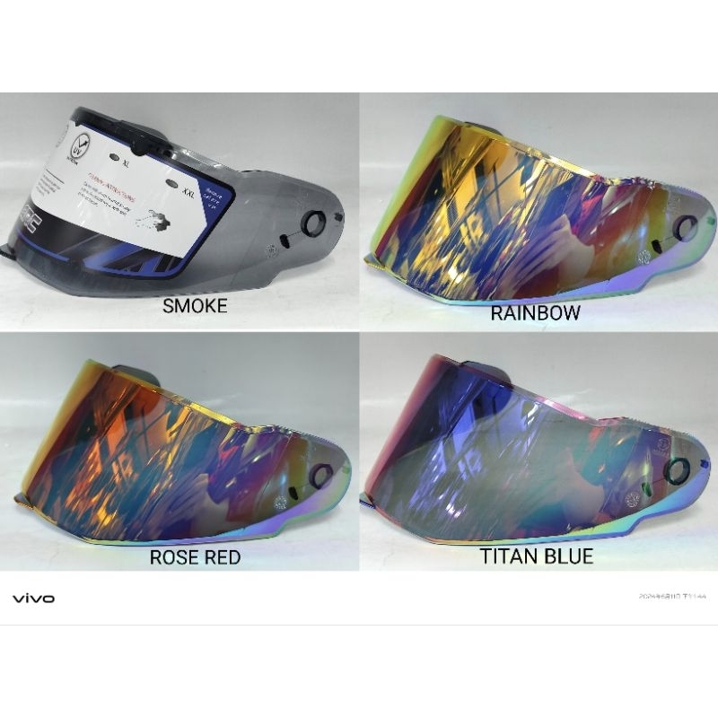 ORIGINAL VISOR ARC RAPTOR FULL FACE ONLY SMOKE RAINBOW ROSE RED TITAN ...