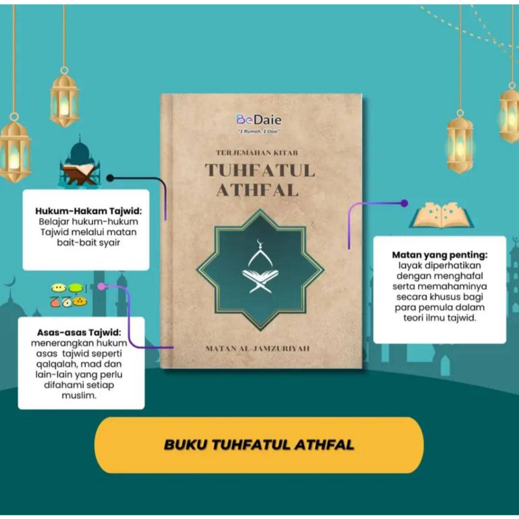 Buku Tuhfatul Athfal Ijazah Tajwid (PO ll ) - Matan Al-Jamzuriyah - Sanad Al-Fatihah, Sanad Ad ...