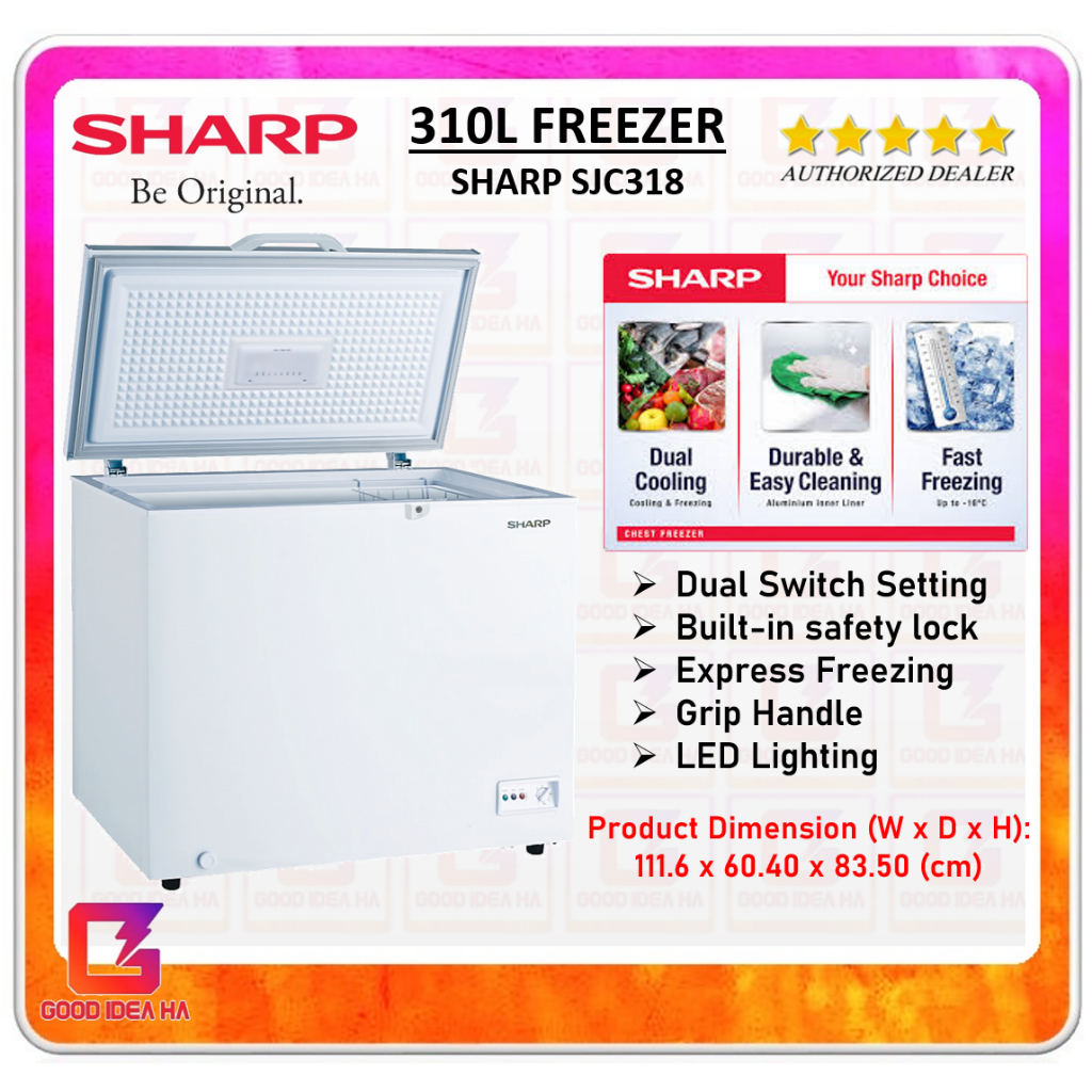 Sharp DUAL Function Chest Freezer (310L) SJC318 | Shopee Malaysia