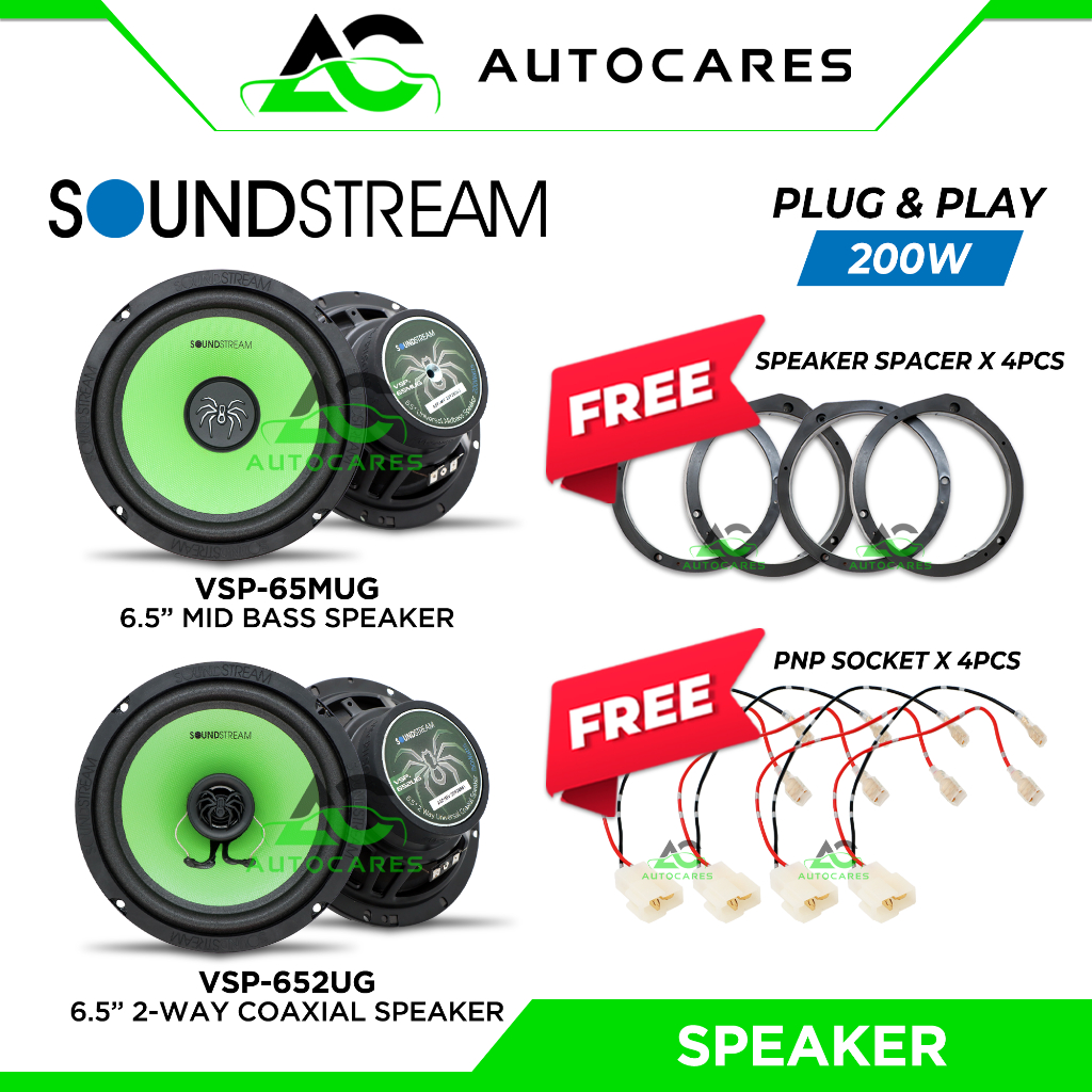 SOUNDSTREAM Speaker 6.5 Inch Car Speaker Mid Bass 6.5" Speaker Kereta ...