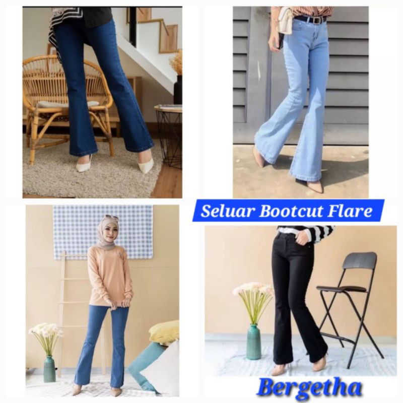 Seluar Bootcut Flare Stretchable Jeans 100% High Quality Ready Stock ...