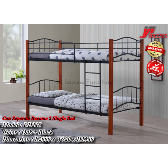 Yi Success Sunny Wooden Post Metal Base Double Decker / Single Size ...