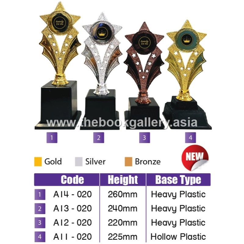 Plastic Trophy (A14-020, A13-020, A12-020, A11-020) | Shopee Malaysia