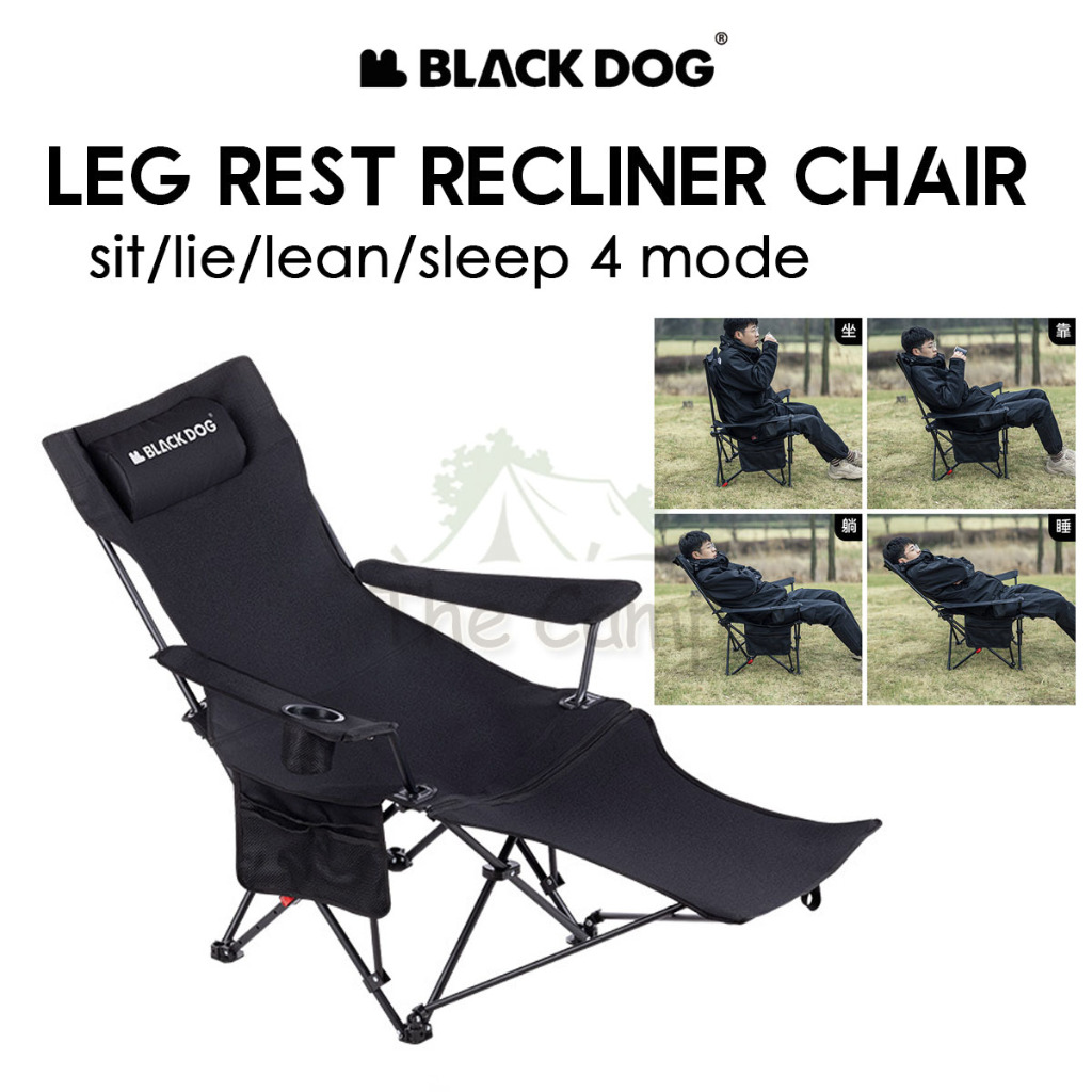 Blackdog Camping Leg Rest Recliner Lazy Chair Headrest Lounge Leisure Foldable Lying Sleeping ...