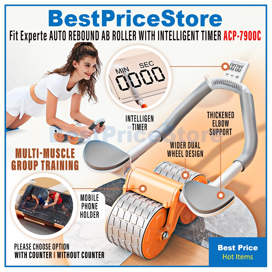 LOWEST PRICE BPS Ab Roller Elbow Support Ultra Wide Wheel Automatic ...