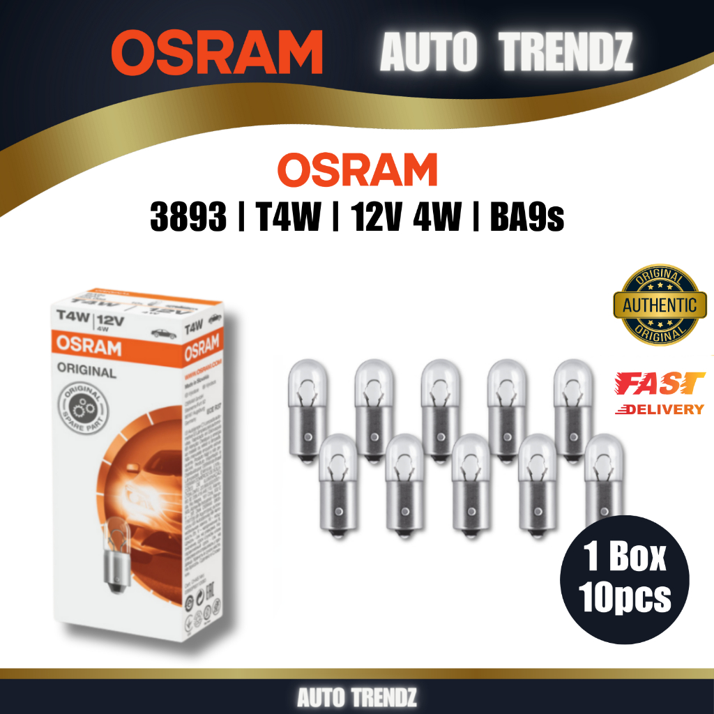 OSRAM Original 3893 | Halogen Bulb | T4W 12V 4W BA9s | 100% Original ...