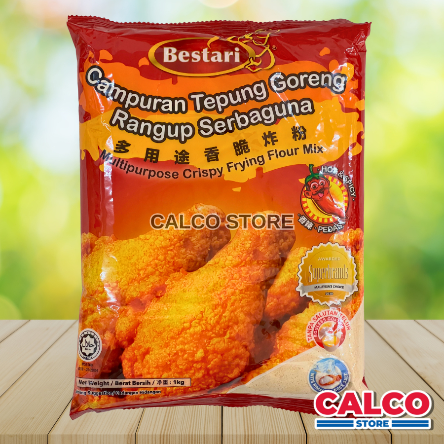 1kg Bestari Campuran Tepung Goreng Rangup Serbaguna Kentucky Pedas ...