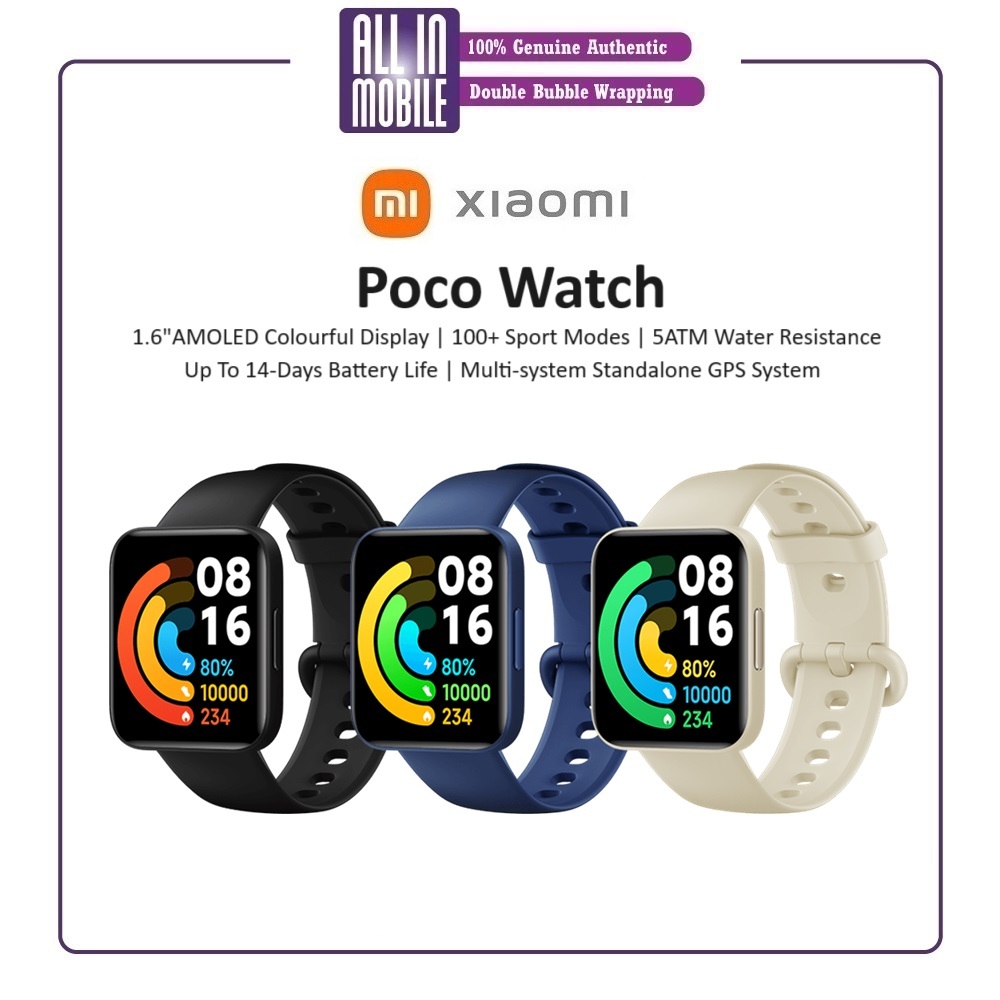 Xiaomi Poco Watch (1.6"AMOLED Display | GPS | 100+ Sport Modes | 5ATM ...