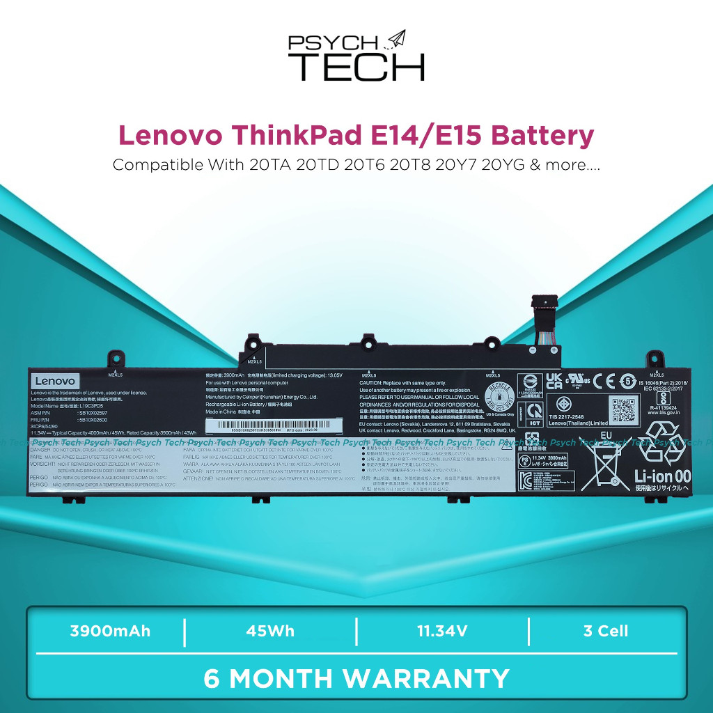 Lenovo ThinkPad E14 E15 Battery Gen2 Gen3 Gen4 Gen 2 3 4 | Shopee Malaysia
