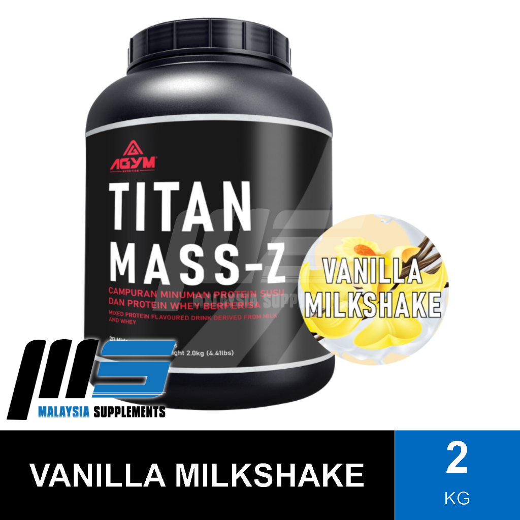 Agym Nutrition Titan Mass, 2kg [FREE GIFT] - HALAL Weight Gainer, USN ...