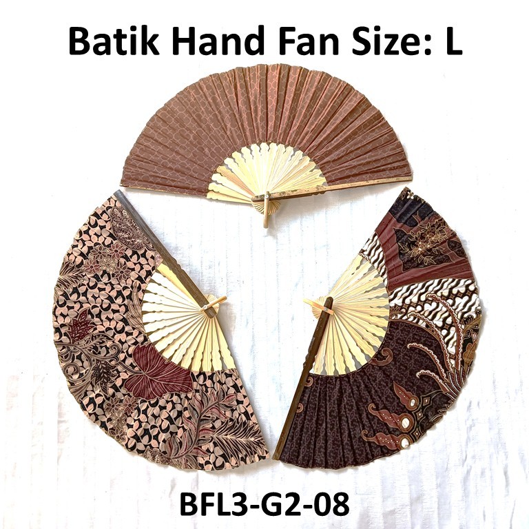 BATIK HAND FAN WITH VARIETY OF COLORS (SIZE LARGE) / KIPAS TANGAN BATIK ...