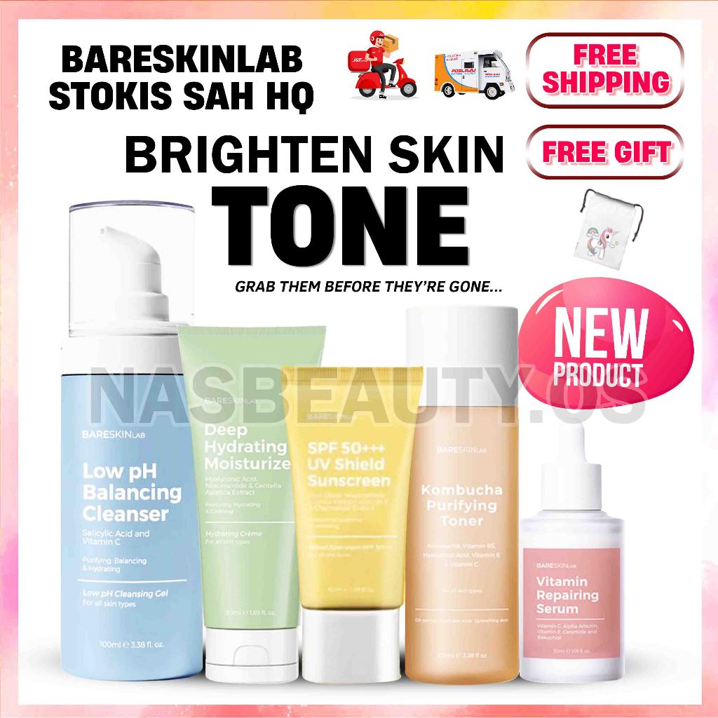 BARESKINLAB Low PH Balancing Cleanser Moisturiser Serum Toner Original ...