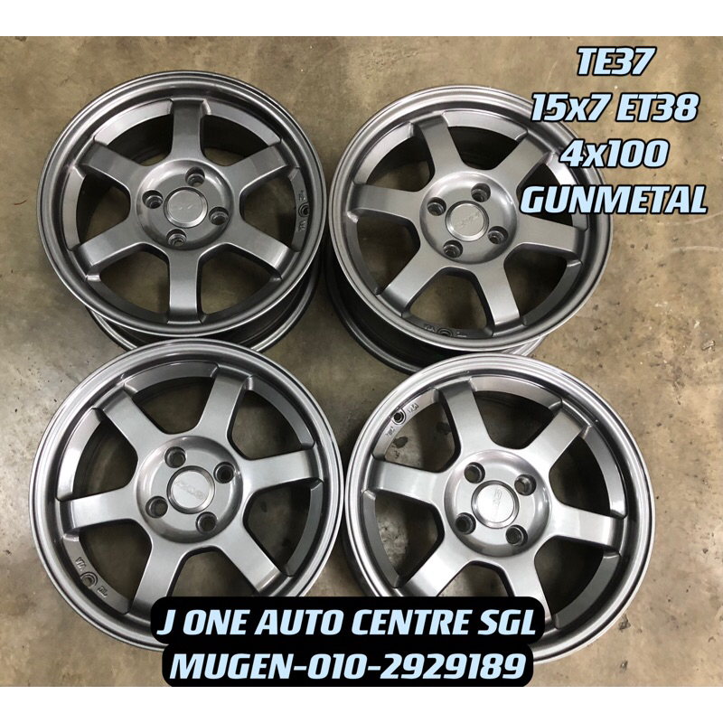 USED RIM TE37 15 INCH FOR AXIA BEZZA MYVI ALZA SAGA BLM WIRA VIOS YARIS JAZZ CITY | Shopee Malaysia