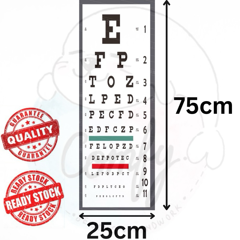 Clinical Eye Chart Alphabet Type (75cm x 25cm) | Shopee Malaysia