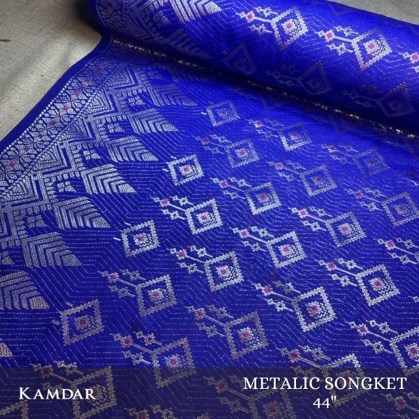 [KAMDAR] SONGKET METALLIC BERLIAN PERAK BIDANG 44" OPEN METER Songket ...