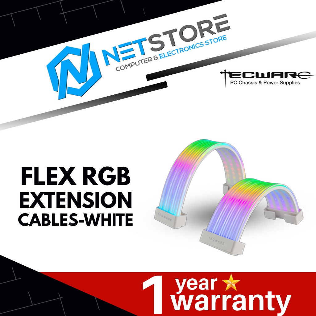 Tecware Flex RGB Extension Cables - White - TWAC-FLEX-WHAR | Shopee Malaysia