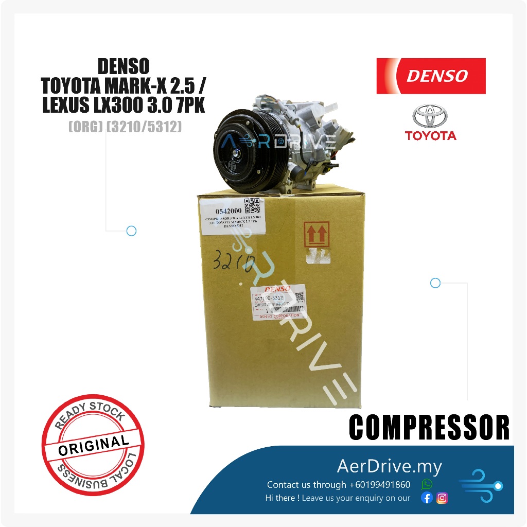 ORIGINAL DENSO TOYOTA MARK X 2.5 / LEXUS LX300 3.0 7PK COMPRESSOR ...