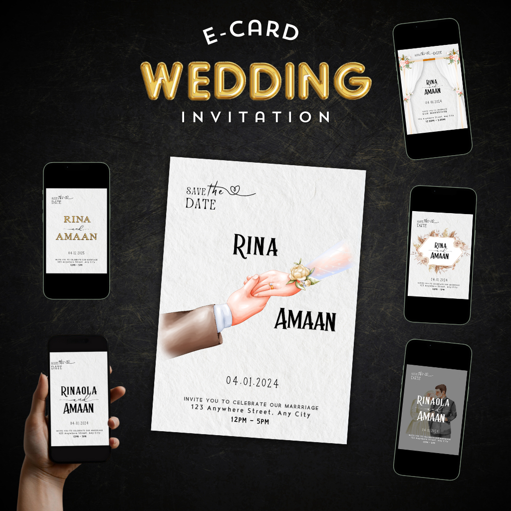 e card wedding invitation/ kad kahwin digital klasik murah kad kahwin simple | Shopee Malaysia