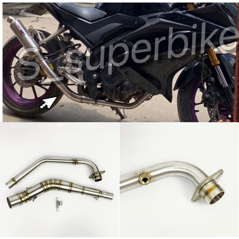 CBR150R CBR150 EXHAUST PIPE MANIFOLD 32MM-51MM STAINLESS STEEL MUFFLER ...