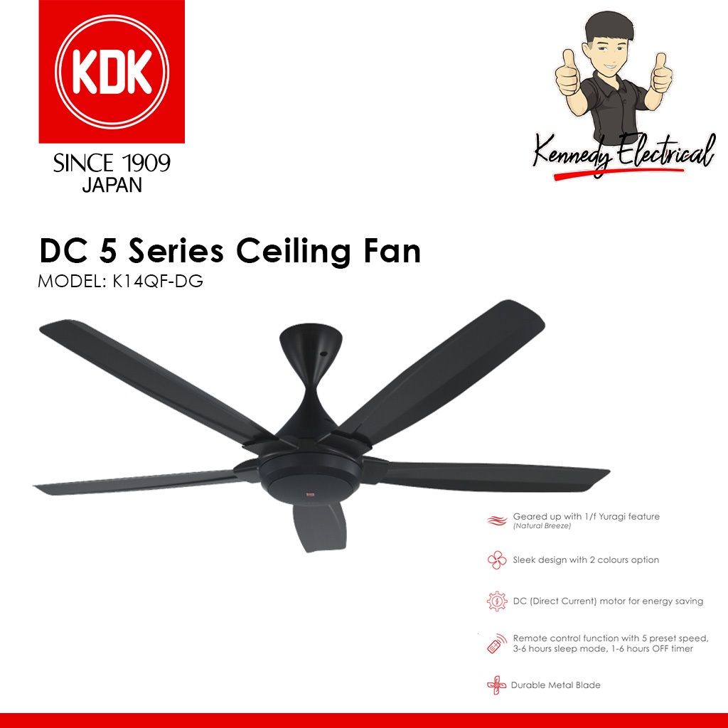 KDK DC 5 Series Ceiling Fan KDK K14QF-DG | Shopee Malaysia