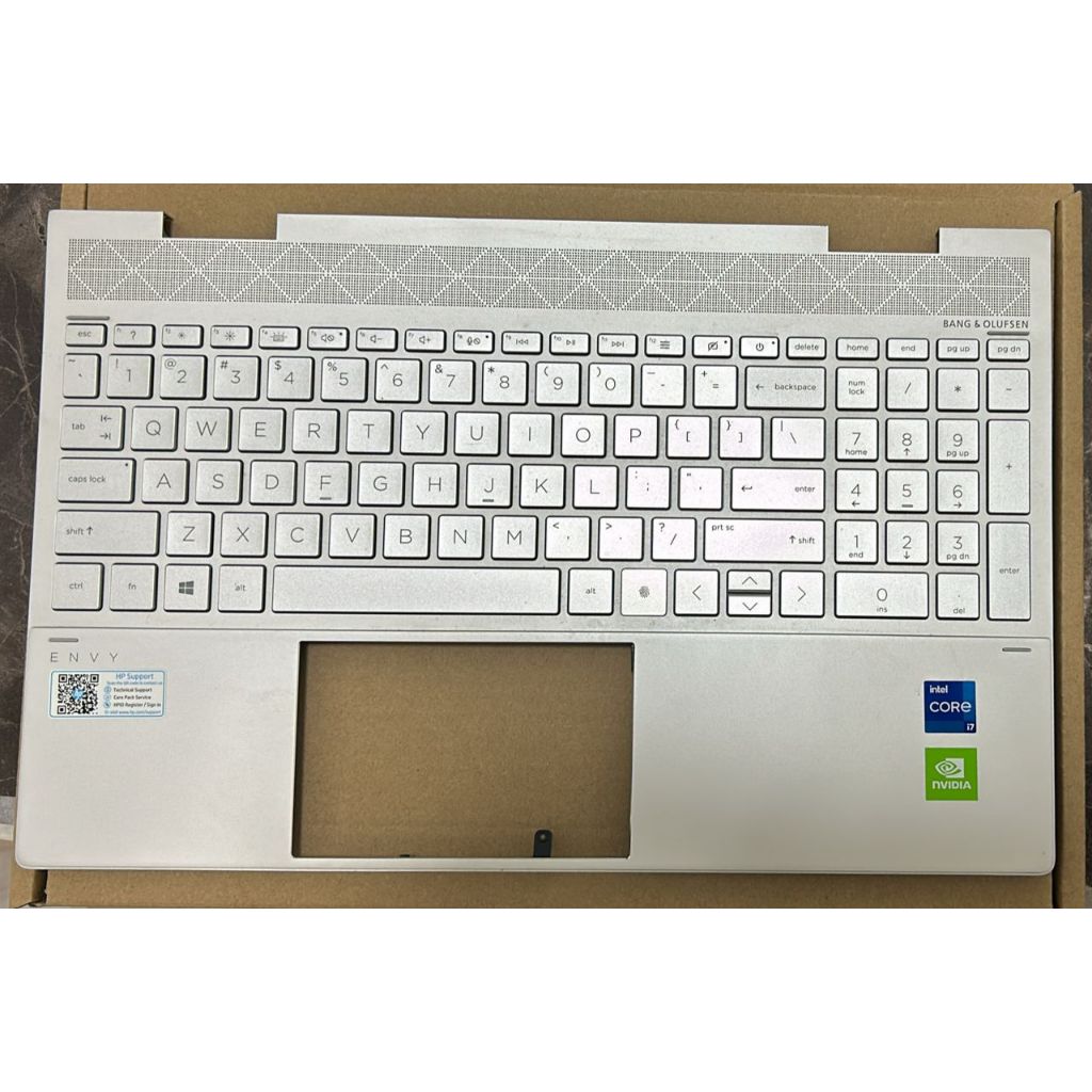 HP Envy X360 15-ED Palmrest w Silver Keyboard TOP COVER fingerprint ...