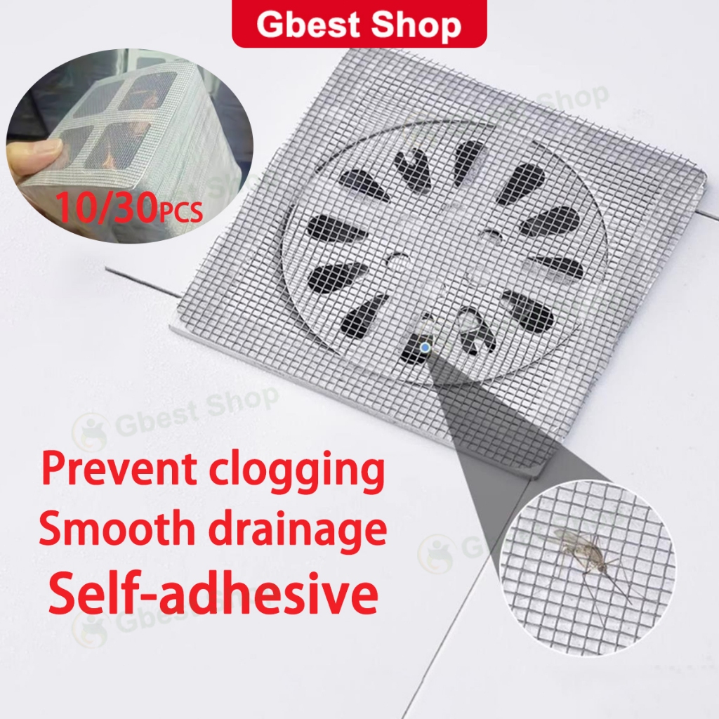 10/30pcs Disposable Floor Drain Sticker Shower Drain Hair Catcher Mesh ...
