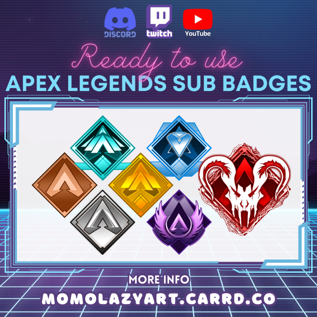 Apex Legends Ranked 6 High Quality Sub Badges《 Ready To Use 》for Twitch ...