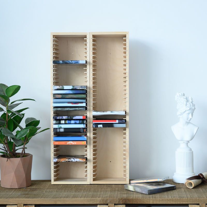 CD holder pure solid wood storage box wall mounted disc holder CD ...