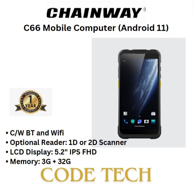 Chainway C66 Mobile Computer Android device handheld terminal rugged barcode scanner data ...